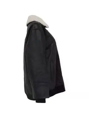 Loewe Sheared Collar Leather Bomber Jacket