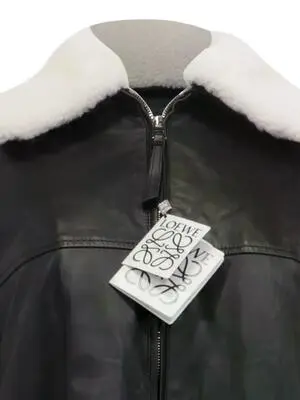 Loewe Sheared Collar Leather Bomber Jacket