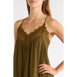 Free People Fiona Lace Trim Slip - Beech Leaves