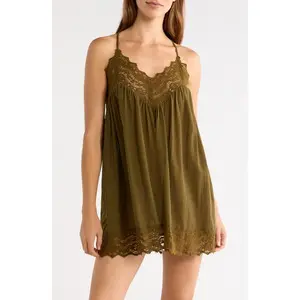 Free People Fiona Lace Trim Slip - Beech Leaves