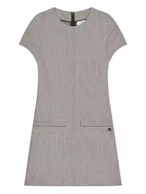 COURREGES Houndstooth Pattern Mini Dress