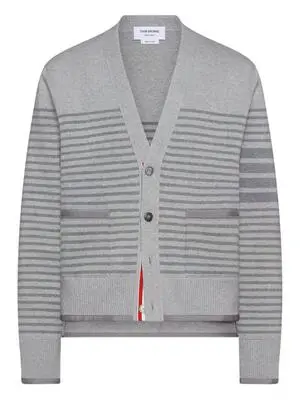 Thom Browne Striped V-neck Cardigan
