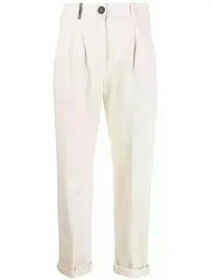 Peserico Slim-cut Tapered-leg Trousers With Pleat Detail