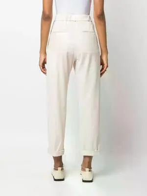 Peserico Slim-cut Tapered-leg Trousers With Pleat Detail