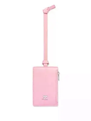 COURREGES Zip Leather Cardholder - Pink