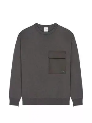 COURREGES Chest-pocket Crew-neck Sweater - Grey