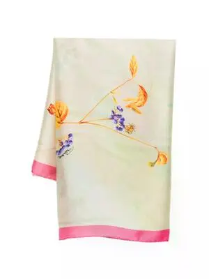 Roberto Cavalli Floral Scarf - Pink