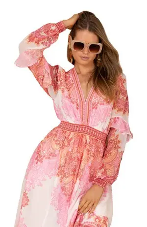 Hale Bob Kamilah Chiffon Ankle Length Dress