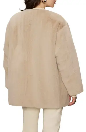 Sanctuary Reversible Collarless Faux Fur Jacket