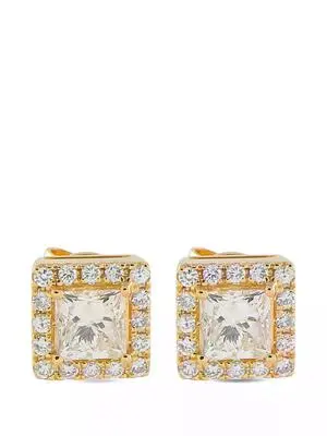 LB EXCLUSIVE Square Diamond Stud Earrings - Gold