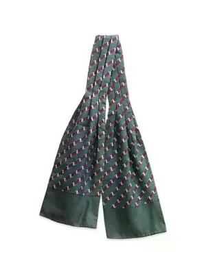 Hermès 1990s Patterned Silk Scarf - Green