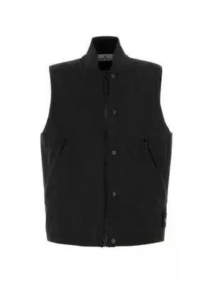 Stone Island Soft Shell-r Vest With E.dye® Technology - Black