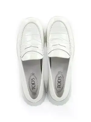 TOD'S Croc-embossed Leather Loafers
