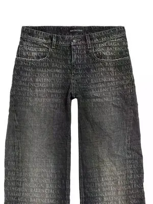 Balenciaga Printed Wide-leg Jeans
