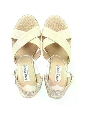 JIMMY CHOO Criss-cross Wedge Espadrilles