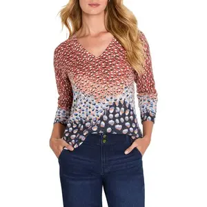 NIC+ZOE V-neck Long Sleeve Sweater