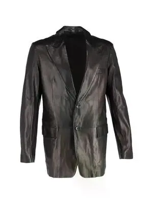 Gucci Single-breasted Leather Blazer