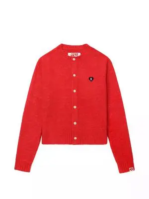 A BATHING APE Heart-badge Buttoned Cardigan