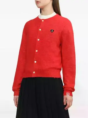 A BATHING APE Heart-badge Buttoned Cardigan