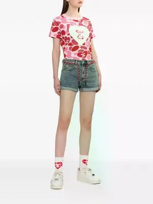 A BATHING APE Heart Pattern T-shirt