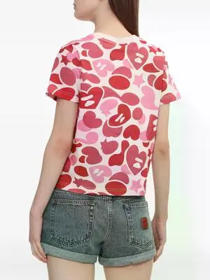 A BATHING APE Heart Pattern T-shirt