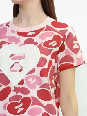 A BATHING APE Heart Pattern T-shirt