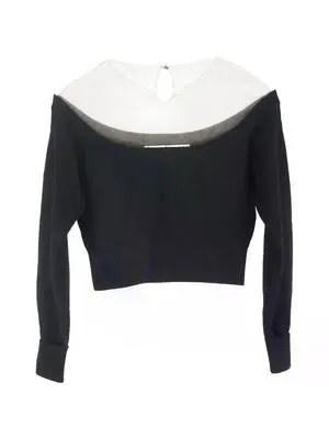 ALEXANDER WANG Tulle-accent Cropped Sweater