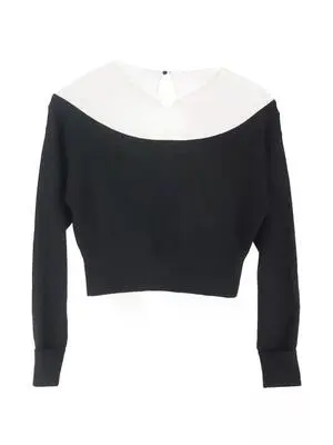 ALEXANDER WANG Tulle-accent Cropped Sweater