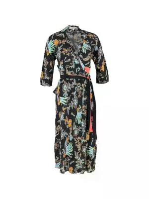 printed silk wrap dress