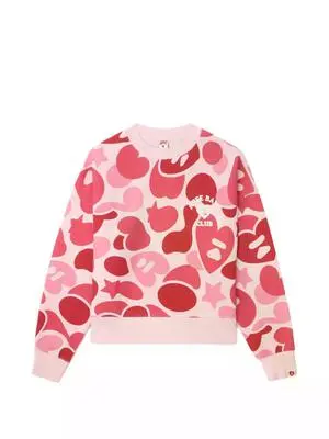 A BATHING APE Heart Pattern Logo Sweater
