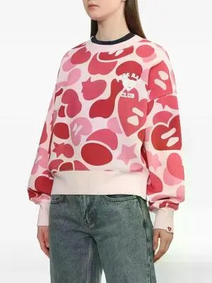 A BATHING APE Heart Pattern Logo Sweater