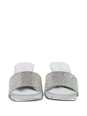 By Far Crystal-embellished Square-toe Mules