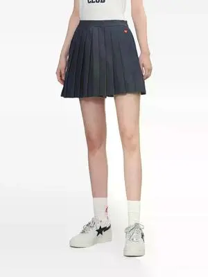 A BATHING APE Heart-badge Pleated Mini Skirt