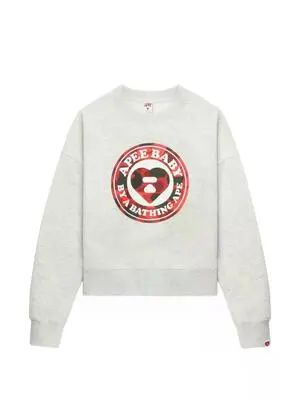 A BATHING APE Heart Print Sweatshirt - Grey