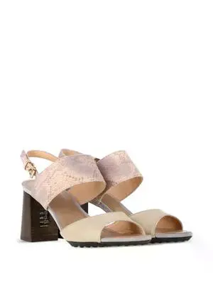 TOD'S Snakeskin-effect Block-heel Sandals