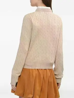 A BATHING APE Apee™ * Cable-knit Heart Sweater - Neutrals