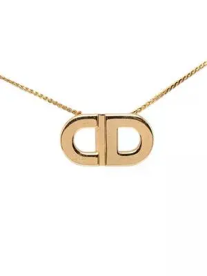 Dior 20th Century Plated Cd Logo Pendant Necklace