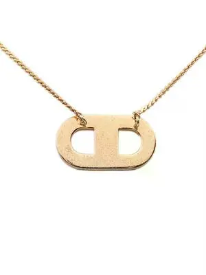Dior 20th Century Plated Cd Logo Pendant Necklace