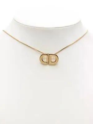 Dior 20th Century Plated Cd Logo Pendant Necklace