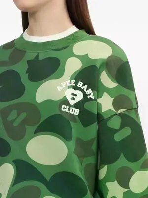 A BATHING APE Camouflage Logo Top