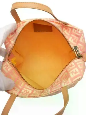 Fendi Mini Zucchino Canvas Handbag - Pink