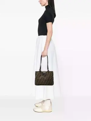 Fendi Zucca Canvas Shoulder Bag