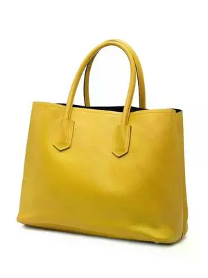 Prada Medium Saffiano Cuir Double Satchel - Yellow