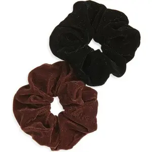 Tasha 2-pack Scrunchies - Brown/black