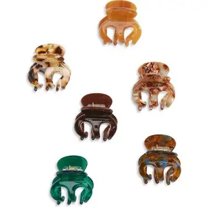 Tasha Mini Jaw Hair Clips 6-pack - Neutral Multi