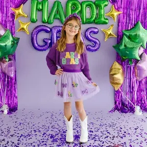 SWEET WINK Mardi Gras Knit Sweater