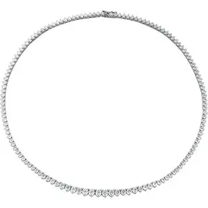 LENI JAMES The Liz Graduated Tennis Necklace - Silver