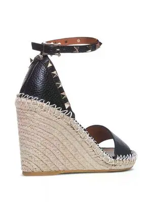 Valentino Garavani Double Rockstud Heeled Espadrilles - Black