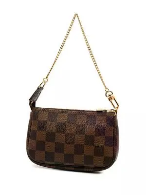 LOUIS VUITTON Damier Ebene Mini Pochette Accessoires Handbag - Brown
