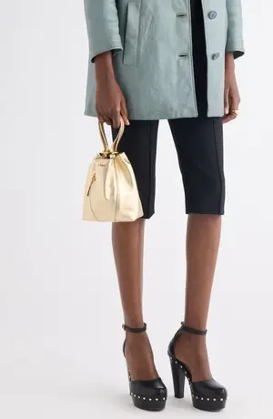 Chloé Small Spin Metallic Leather Tote